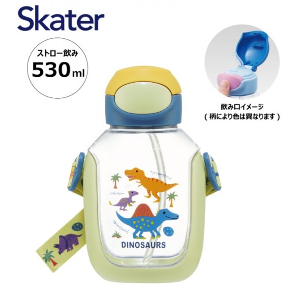 Skater PDSH6DX Dinosaurs 恐龍 飲管彈蓋水壺530mL - Baby Smart 家兒寶寶
